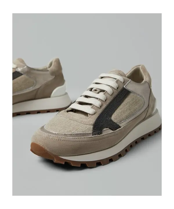 Brunello Cucinelli Monili Embellished Panel Sneakers