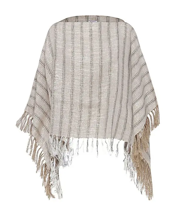 Brunello Cucinelli Striped Tassel-trim Poncho