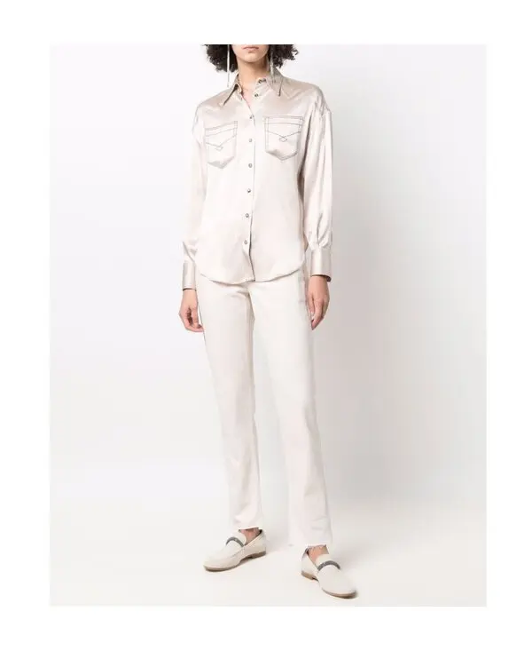 Brunello Cucinelli Western Silk-blend Satin Shirt