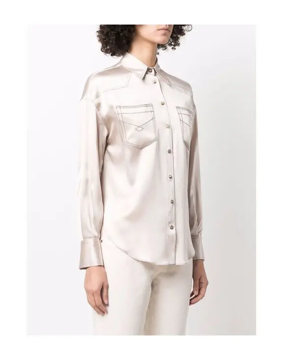 Brunello Cucinelli Western Silk-blend Satin Shirt