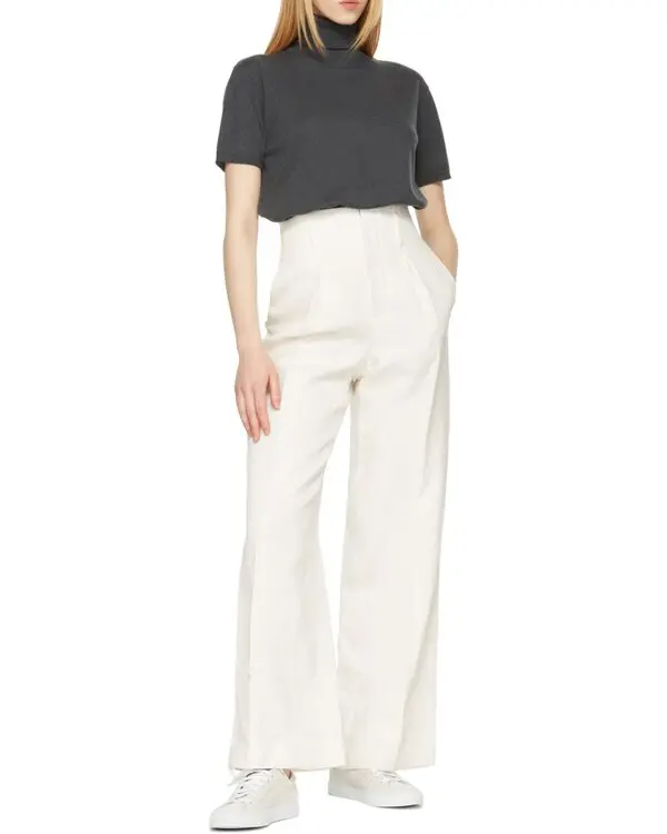 Brunello Cucinelli Pleated Linen-blend Wide-leg Trousers
