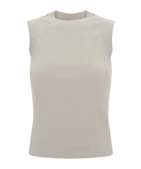 Brunello Cucinelli Ribbed Knit Crewneck Tank Top
