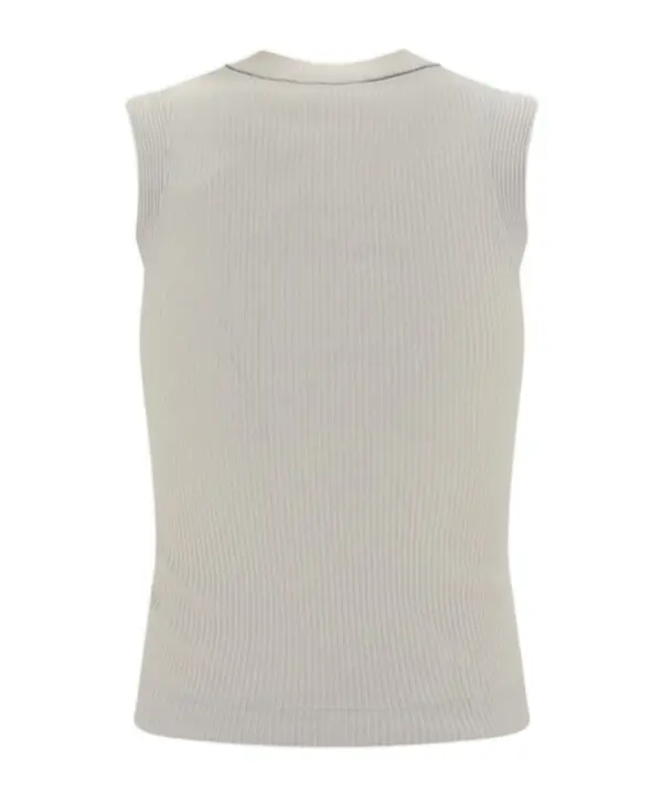 Brunello Cucinelli Ribbed Knit Crewneck Tank Top