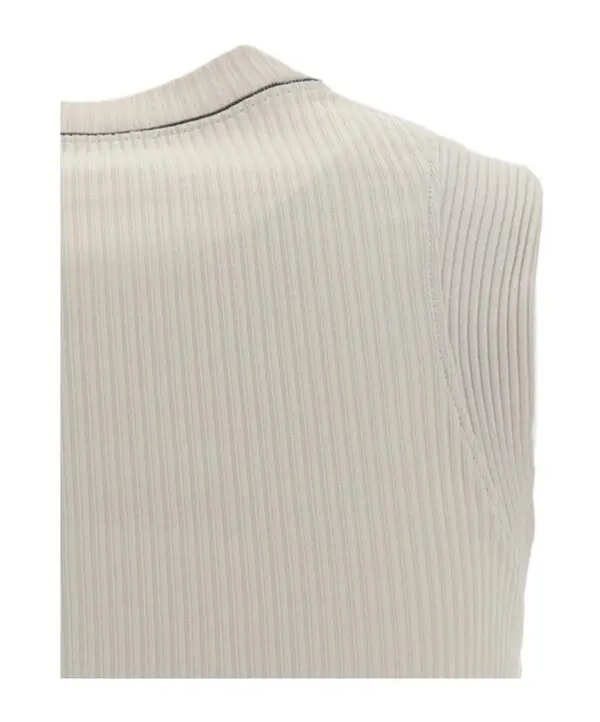 Brunello Cucinelli Ribbed Knit Crewneck Tank Top