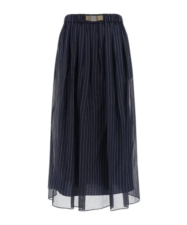 Brunello Cucinelli High-waist Pinstripe Maxi Skirt