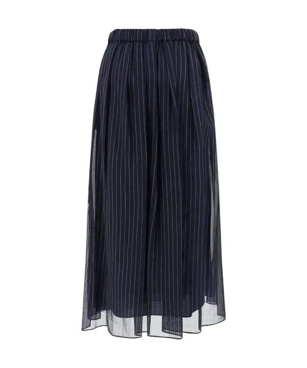 Brunello Cucinelli High-waist Pinstripe Maxi Skirt