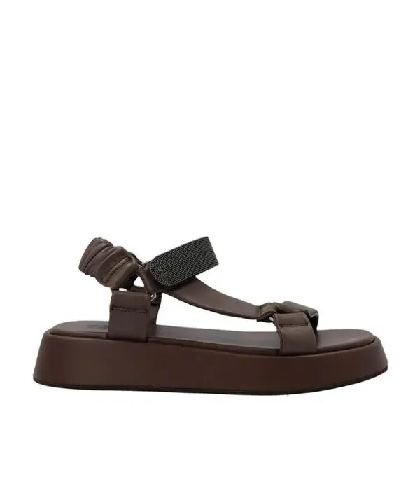 Brunello Cucinelli Monile Logo Platform Sandals