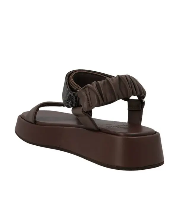 Brunello Cucinelli Monile Logo Platform Sandals