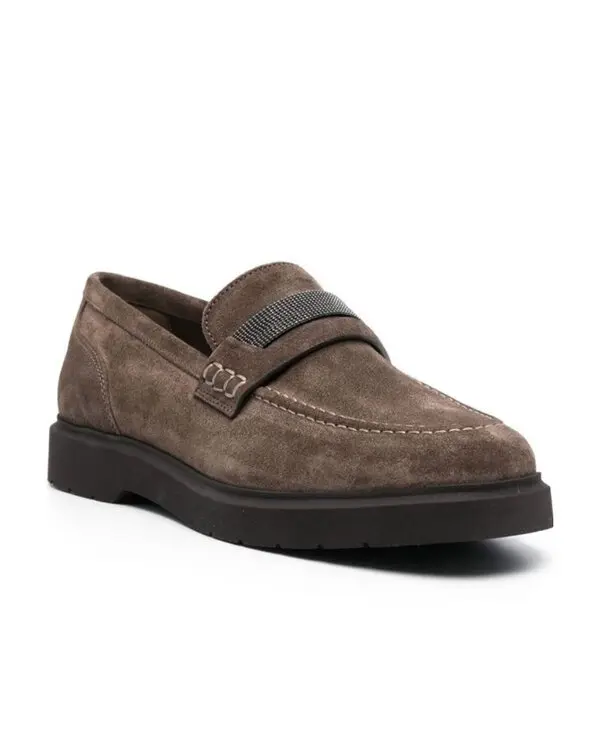 Brunello Cucinelli Embellished Almond Toe Loafers