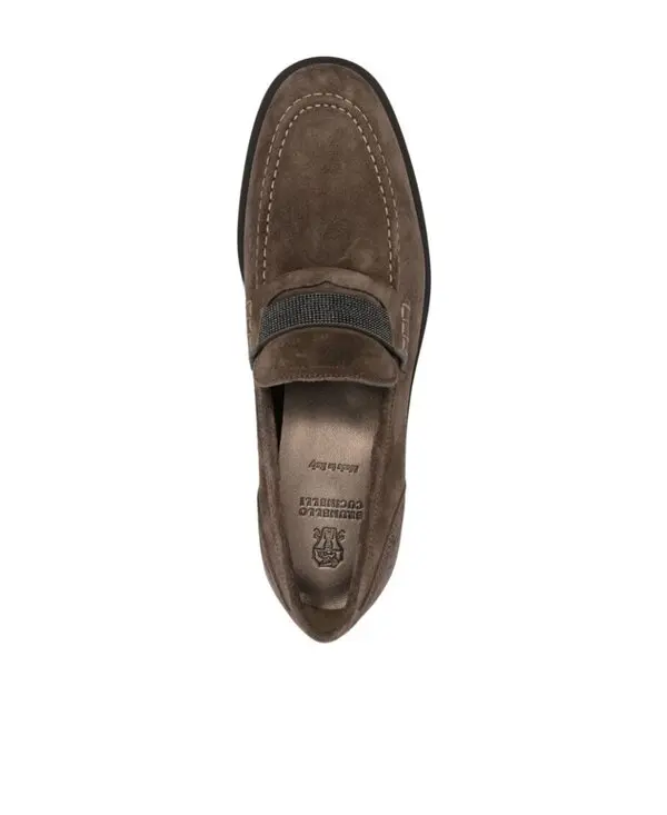 Brunello Cucinelli Embellished Almond Toe Loafers