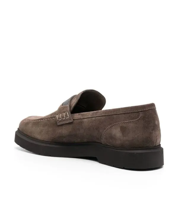 Brunello Cucinelli Embellished Almond Toe Loafers