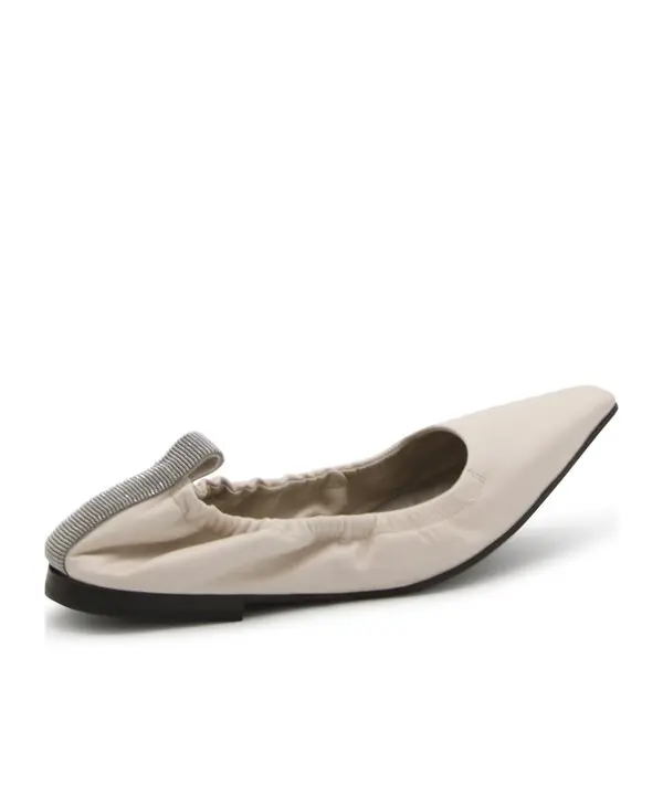 Brunello Cucinelli Embellished Slip-on Flat Shoes