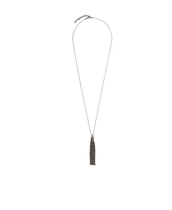 Brunello Cucinelli Tasseled Pendant Necklace - White