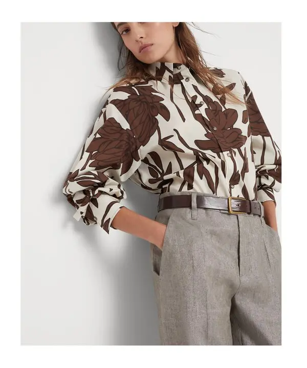 Brunello Cucinelli Floral Print Shirt