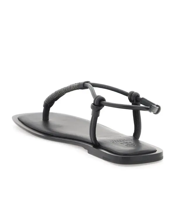 Brunello Cucinelli Embellished Strap Flip-flops