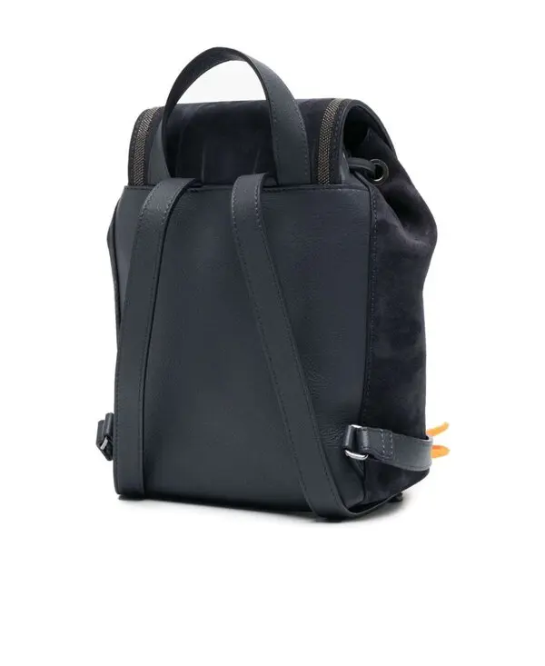 Brunello Cucinelli Beaded Foldover Suede Backpack
