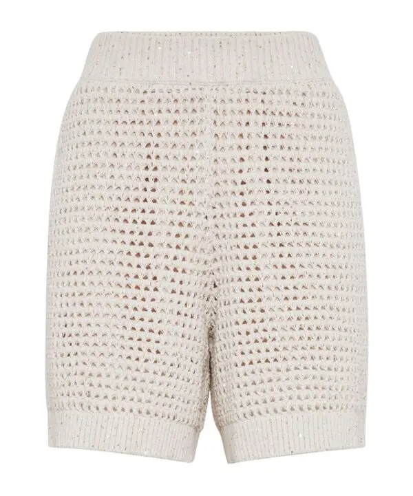 Brunello Cucinelli Perforated Cotton Shorts