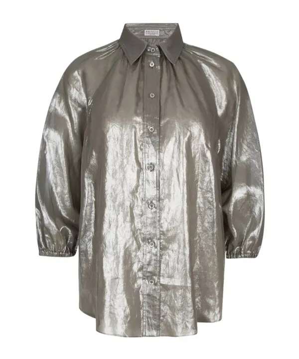 Brunello Cucinelli Metallic Buttoned Shirt