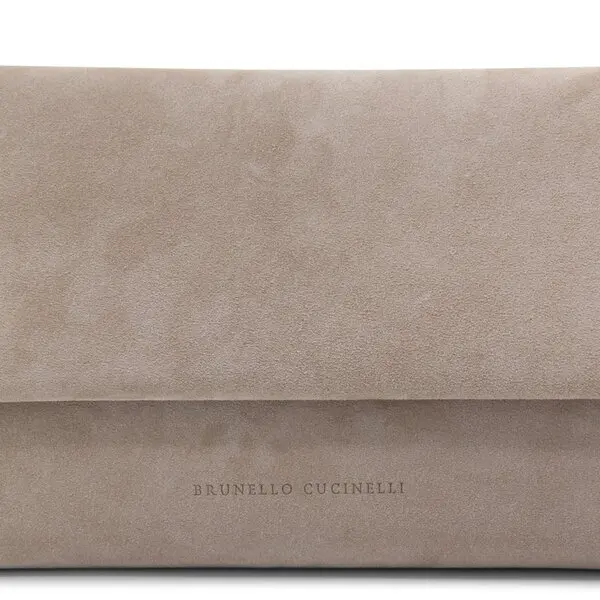 Brunello Cucinelli Bead-chain Logo Debossed Envelope Bag