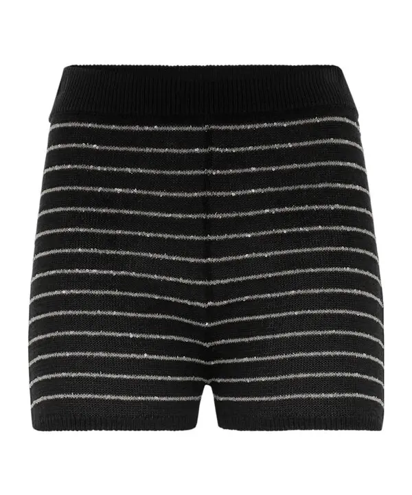 Brunello Cucinelli Knitted Striped Mini Shorts