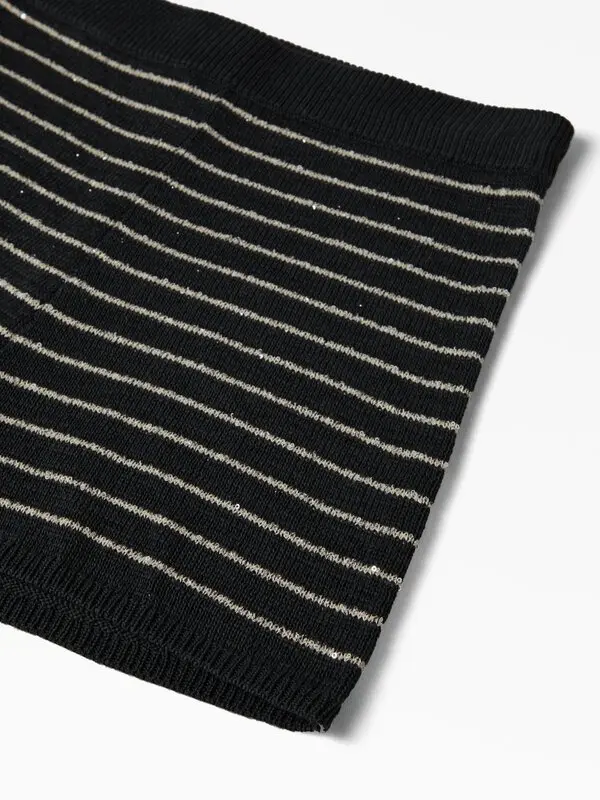 Brunello Cucinelli Knitted Striped Mini Shorts