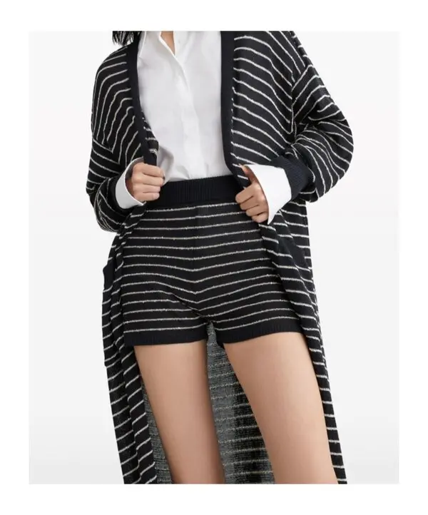 Brunello Cucinelli Knitted Striped Mini Shorts