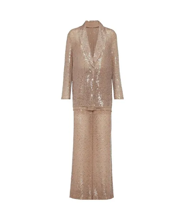 Brunello Cucinelli Sequined Silk Suit