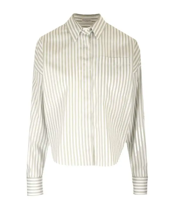Brunello Cucinelli Striped Shirt With Chain Embellishment