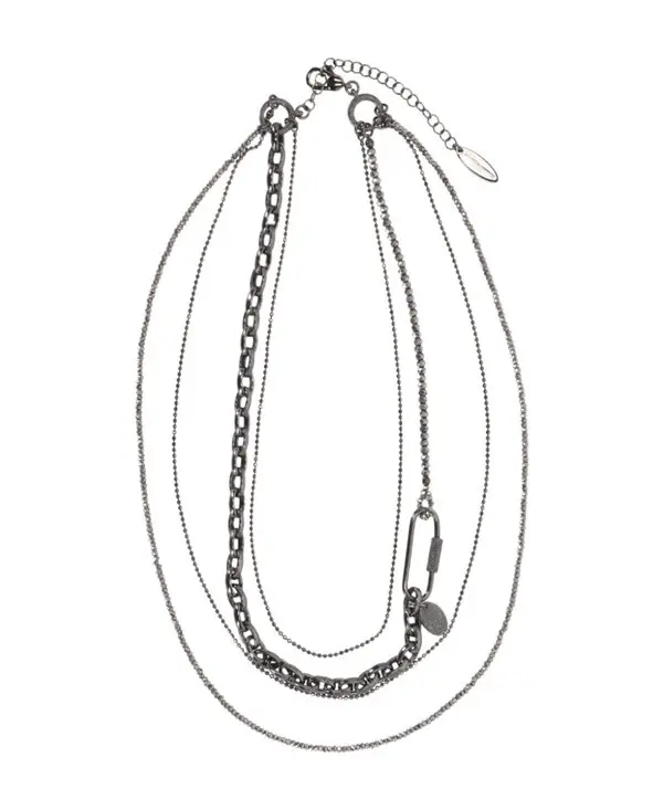 Brunello Cucinelli Layered Multi-chain Necklace - Gray