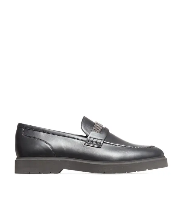 Brunello Cucinelli Embellished Slip-on Loafers - Black