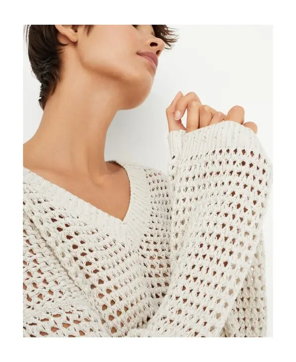 Brunello Cucinelli V-neck Mesh Knit Jumper