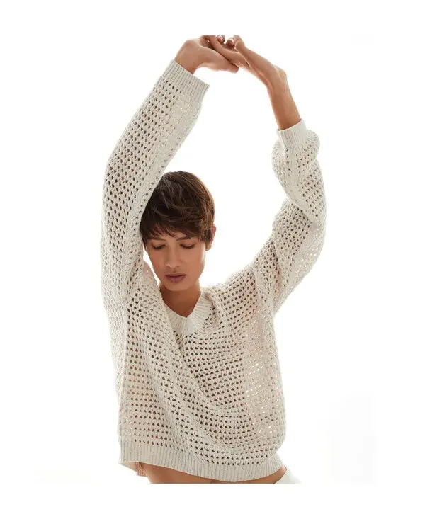 Brunello Cucinelli V-neck Mesh Knit Jumper