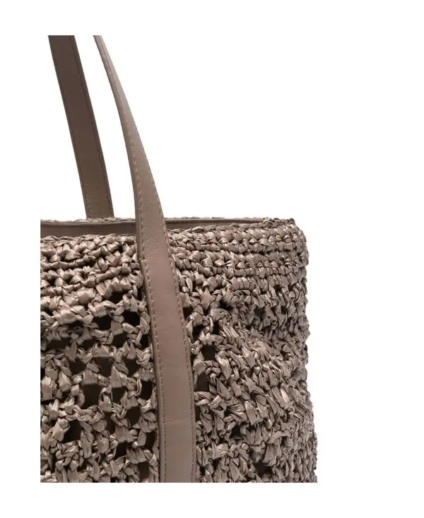 Brunello Cucinelli Argyle Raffia Tote Bag