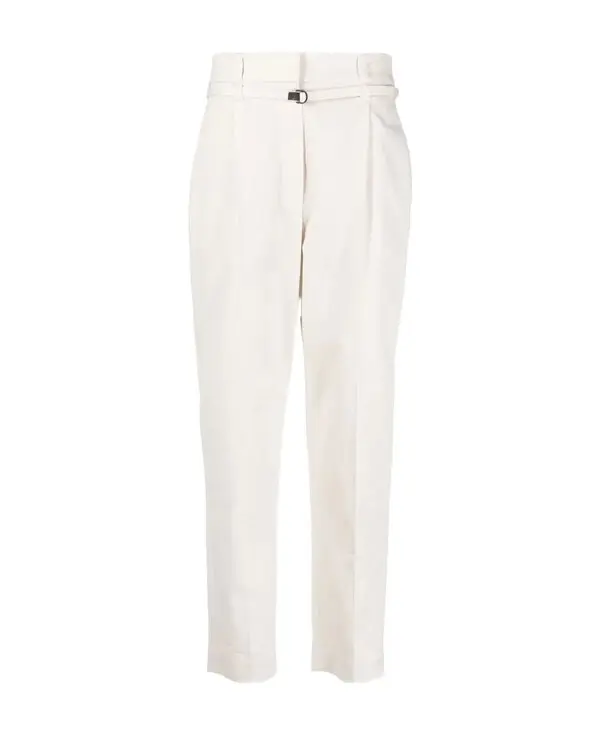 Brunello Cucinelli High-waist Belted Tapered-leg Trousers