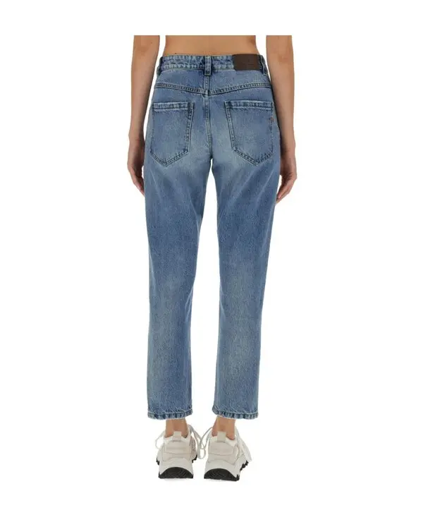 Brunello Cucinelli Logo Patch Straight Leg Jeans