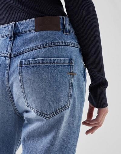 Brunello Cucinelli Straight Leg Jeans With Logo Detail - Blue