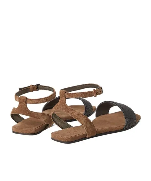 Brunello Cucinelli Embellished Open Toe Sandals