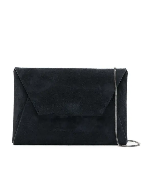 Brunello Cucinelli Logo-stamp Suede Crossbody Bag