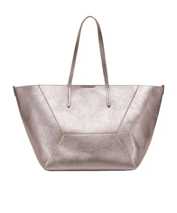 Brunello Cucinelli Logo Pochette Tote Bag - Gray