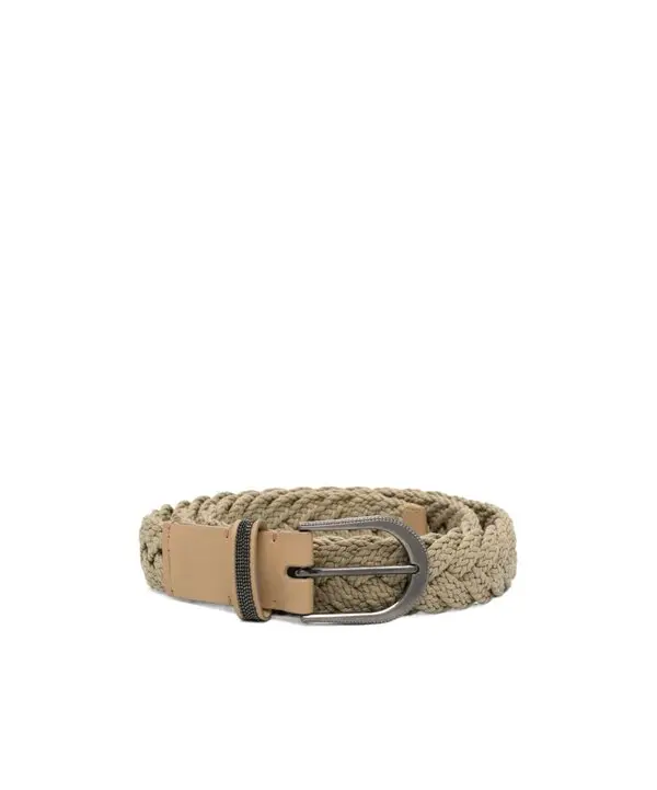 Brunello Cucinelli Monili-chain Braided Belt - Nude