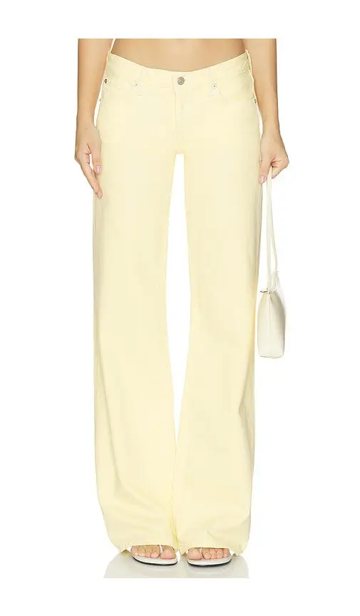 FRAME The Gray Wide Leg Jeans In Yellow