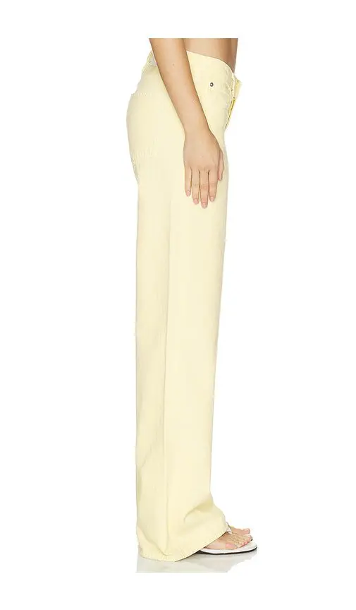 FRAME The Gray Wide Leg Jeans In Yellow