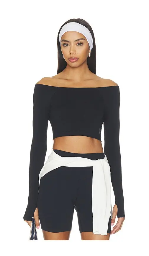 Free People X High Plank Off-the-shoulder Layer Top - Black