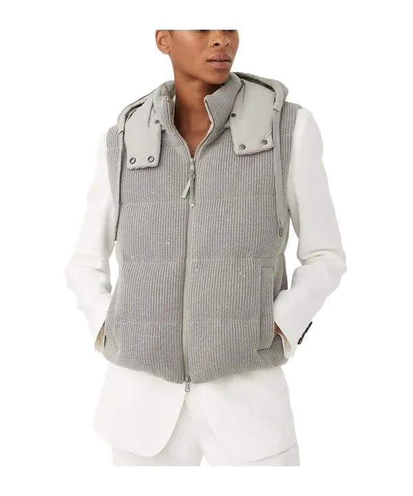 Brunello Cucinelli Sleeveless Quilted Gilet With Drawstring Hem