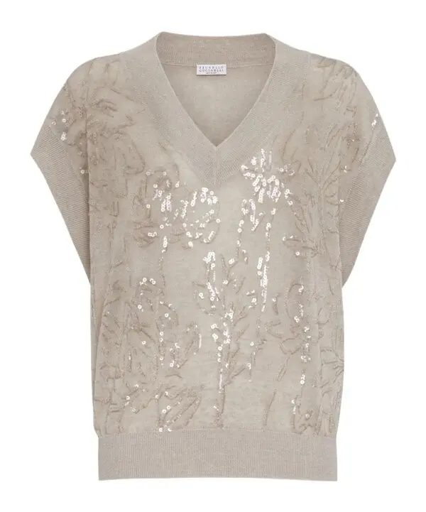 Brunello Cucinelli V-neck Sequined Vest