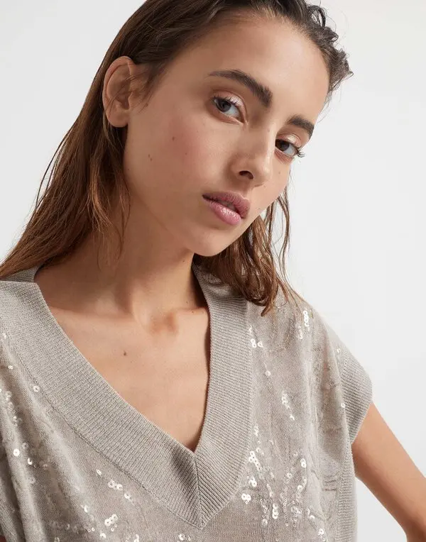 Brunello Cucinelli V-neck Sequined Vest