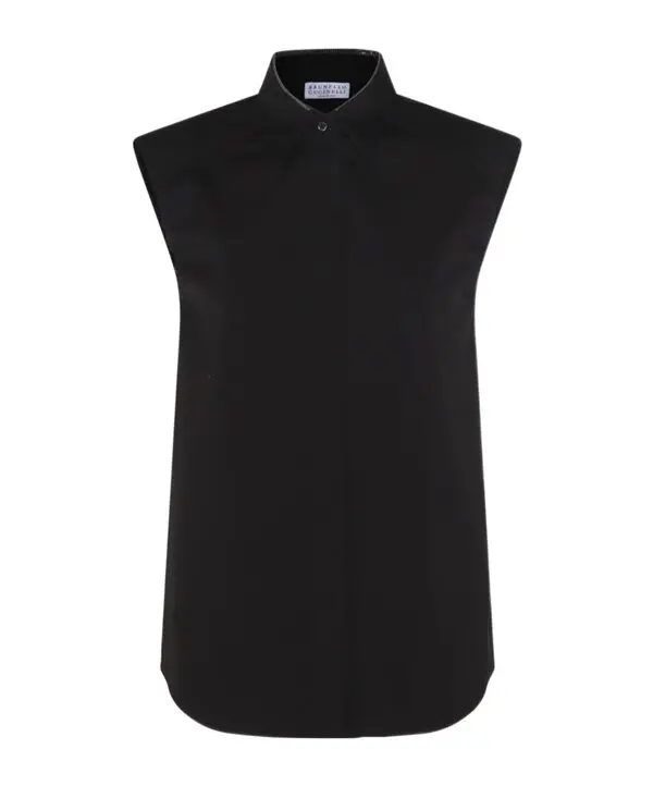 Brunello Cucinelli Sleeveless Shirt With Monili Detail