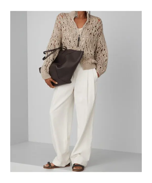 Brunello Cucinelli Fancy Knitted Cardigan - Brown