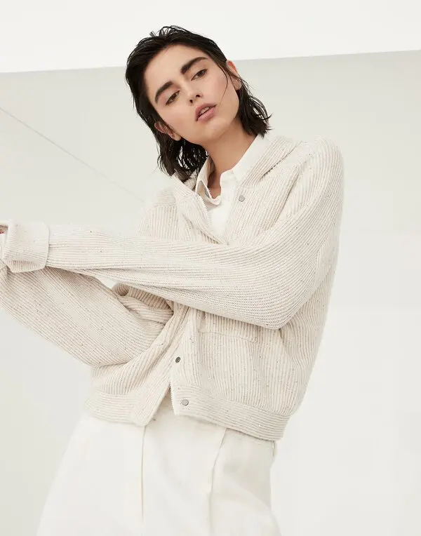 Brunello Cucinelli Fine-ribbed Hooded Jacket