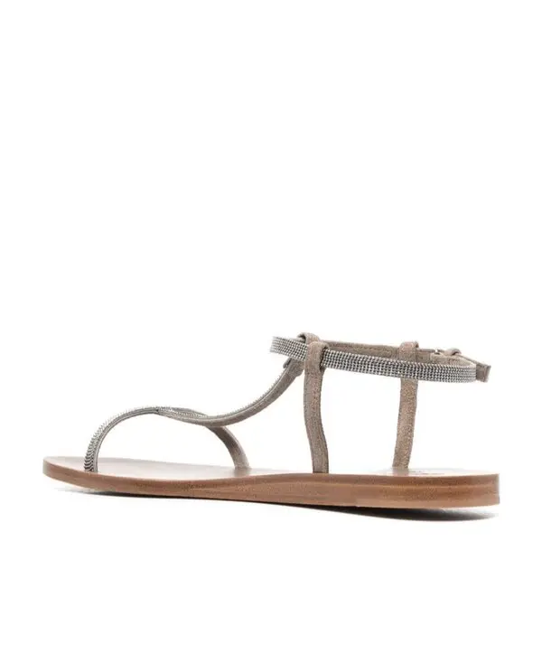 Brunello Cucinelli Embellished T-bar Sandals
